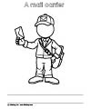 Mail Carrier Coloring Page Sketch Coloring Page